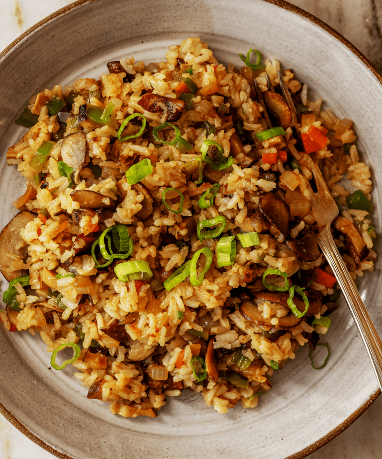 Easy Mushroom Fried Rice | Exploring Vegan
