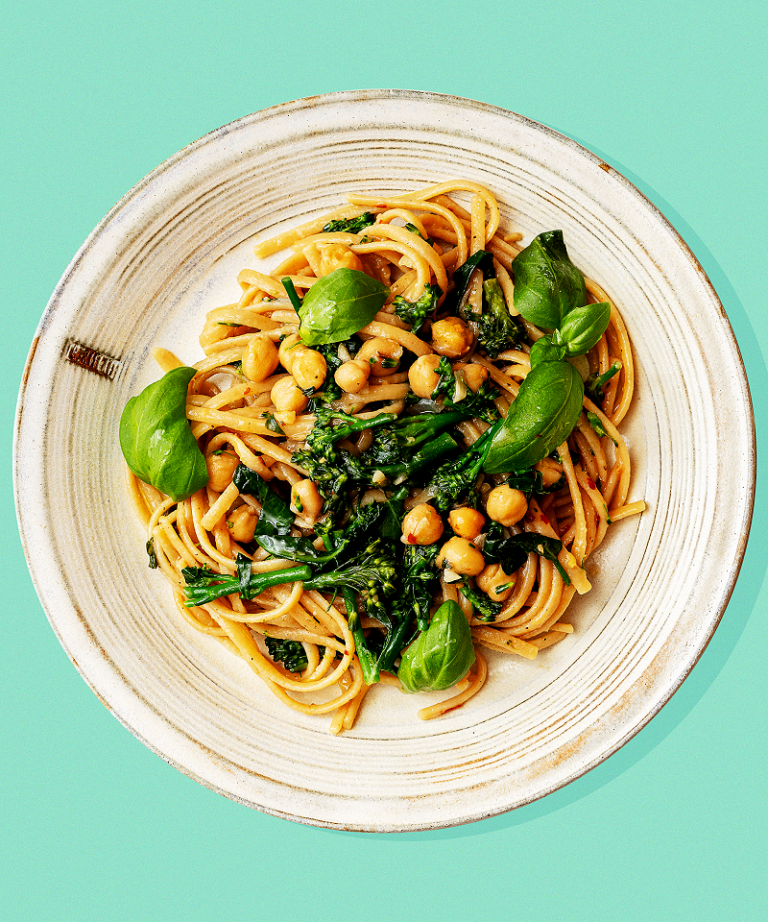 Lemon-Basil Pasta with Broccolini | Exploring Vegan