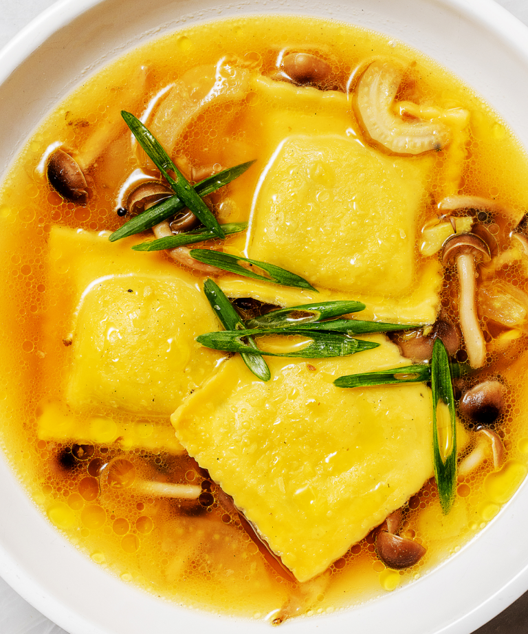 Vegan Ravioli in Ginger-Fennel Broth | Exploring Vegan