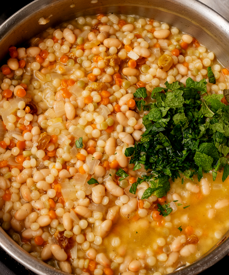 Pearl Couscous with White Beans | Exploring Vegan